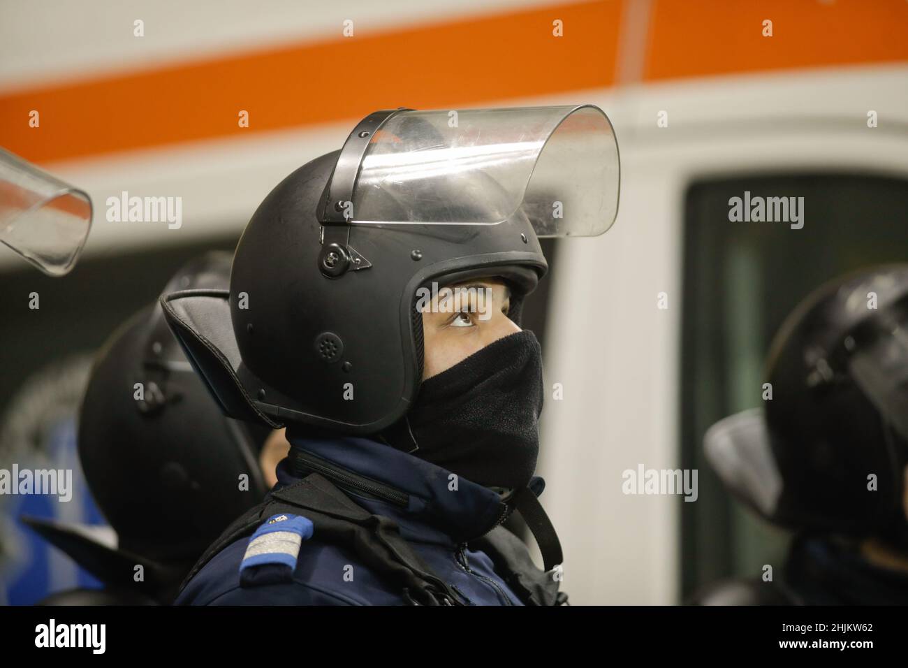 Bucharest, Romania - January 23, 2022: Romanian jandarmi (riot police ...