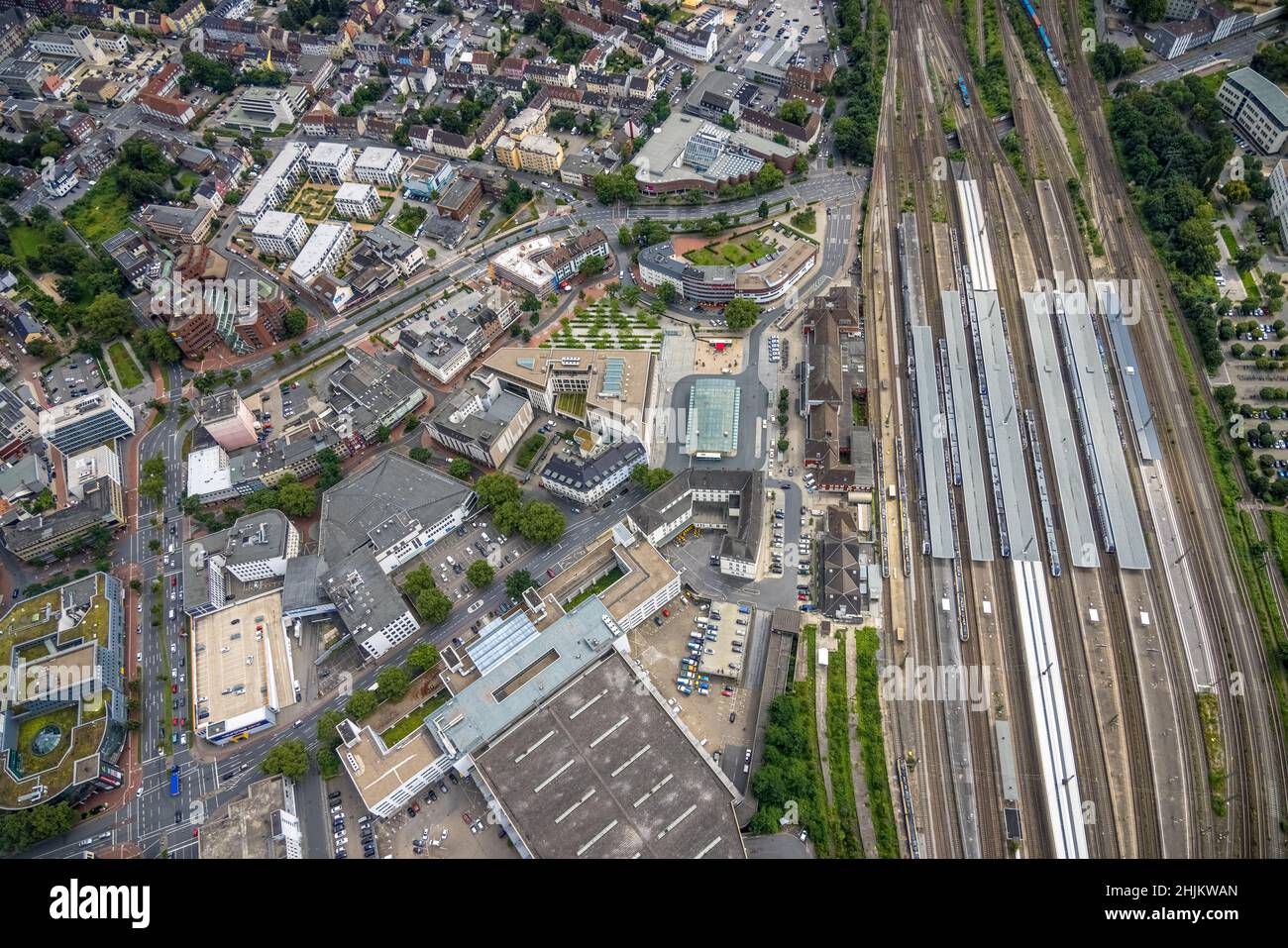 Aerial view, Hamm Westf. central station, Mitte, Hamm, Ruhr area, North Rhine-Westphalia ...