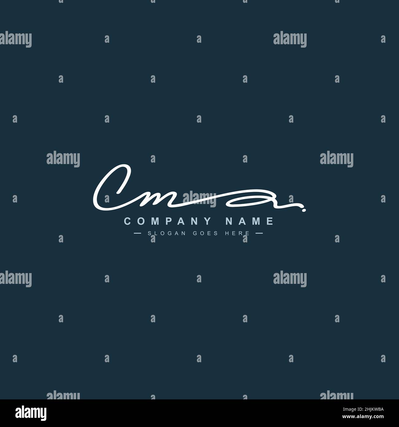 Initial Letter CM Logo - Handwritten Signature Logo - Minimal Vector ...