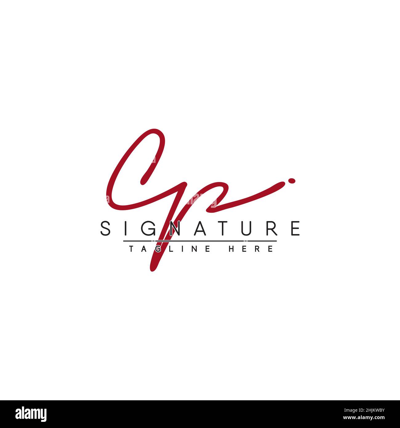 Initial Letter CP Logo - Hand Drawn Signature Logo - Minimal Vector ...