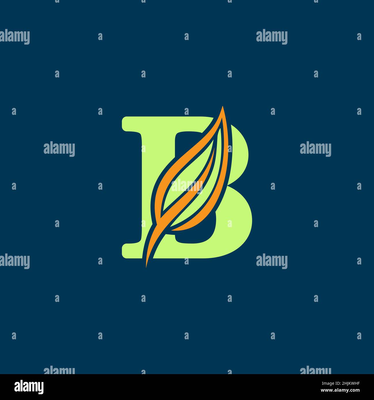 Simple letter leaf logo Stock Vector Images - Alamy