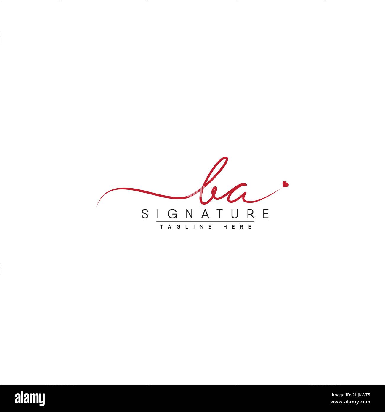 Initial Letter BA Logo - Hand Drawn Signature Style Logo - Minimal ...