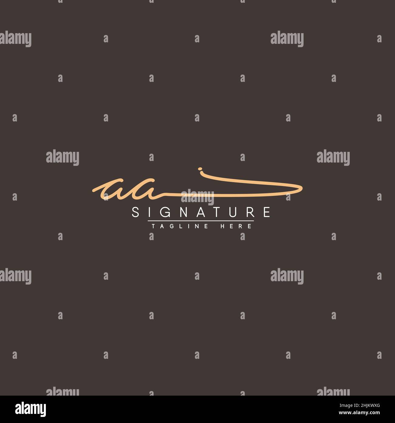Initial Letter AA Logo - Handwritten Signature Style Logo - Minimal ...