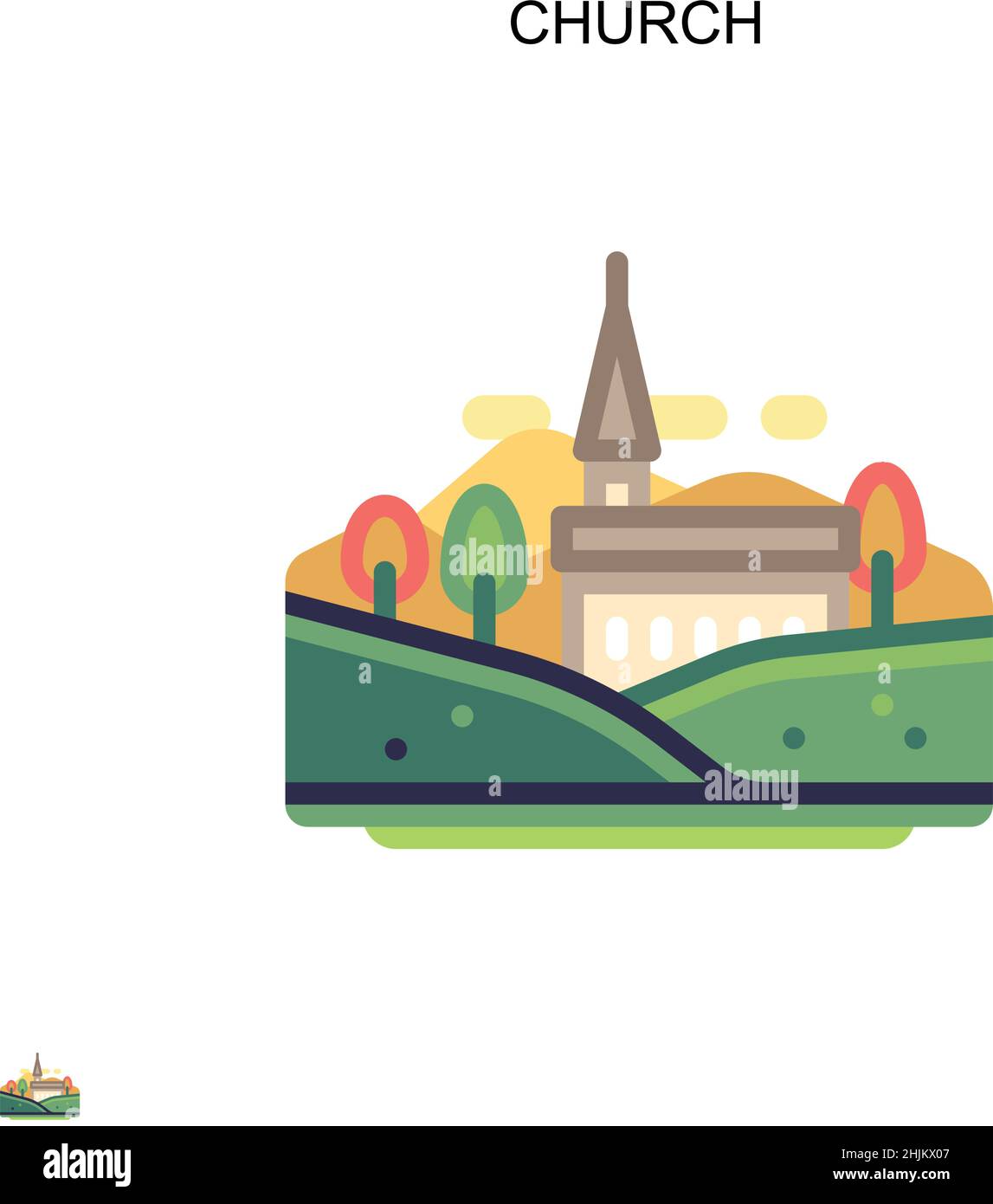 Church Simple vector icon. Illustration symbol design template for web ...