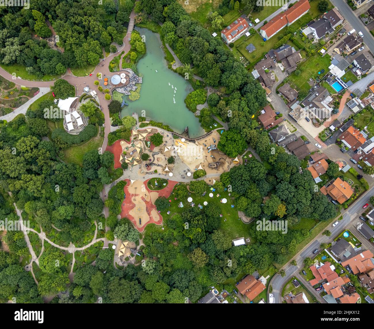 Aerial view, Maximilianpark amusement park, Uentrop, Hamm, Ruhr area ...