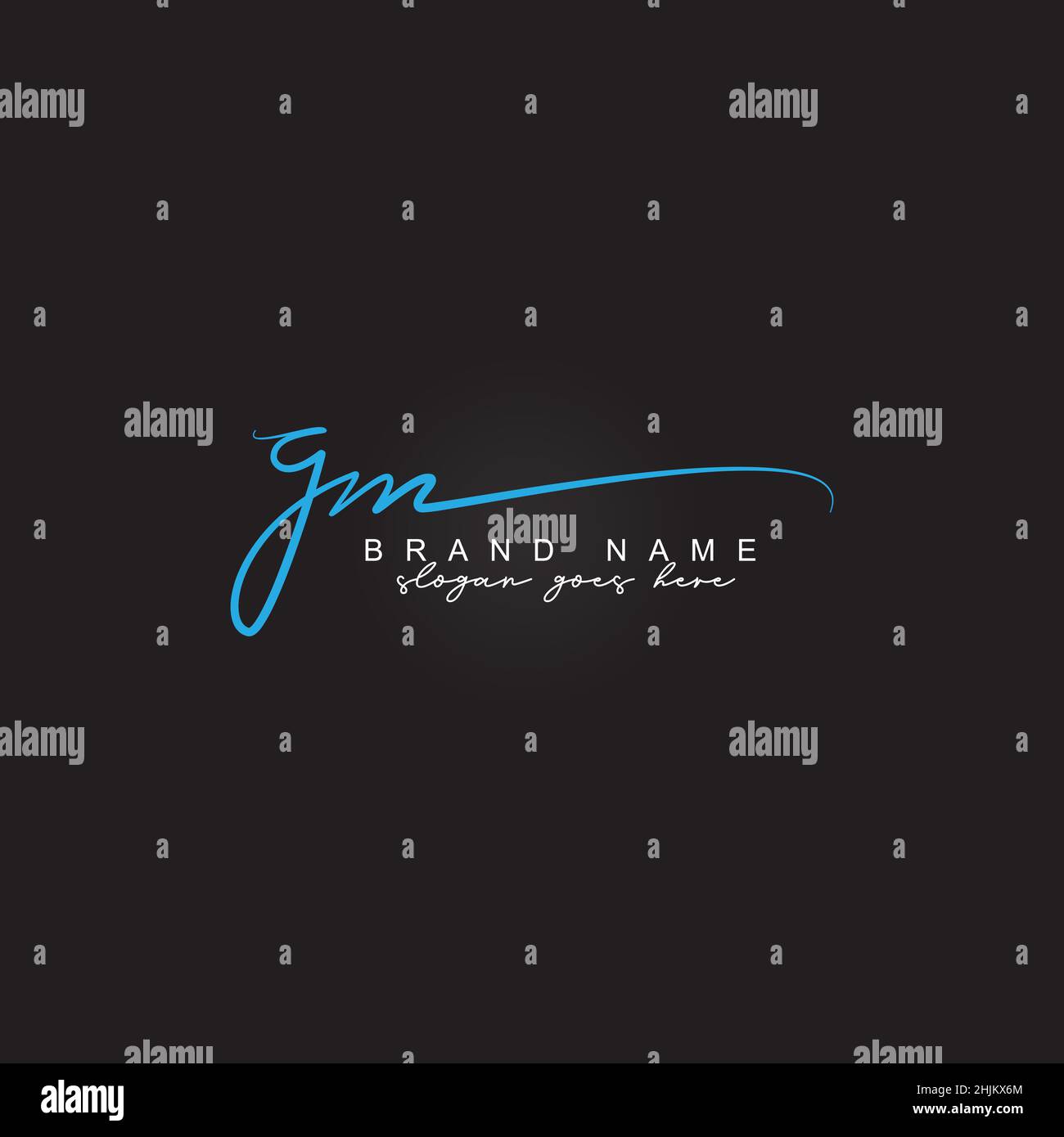 Initial Letter GM Logo - Handwritten Signature Logo - Minimal Vector ...