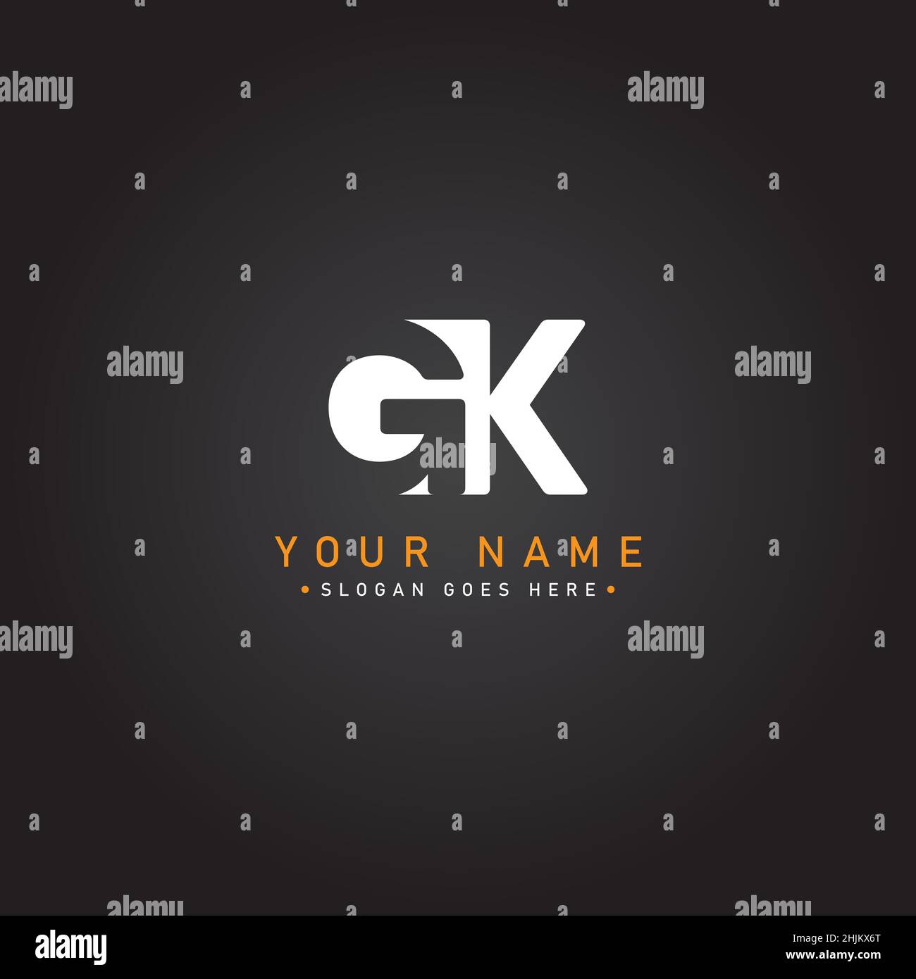 Simple Business Logo for Initial Letter GK - Alphabet Logo - Monogram ...