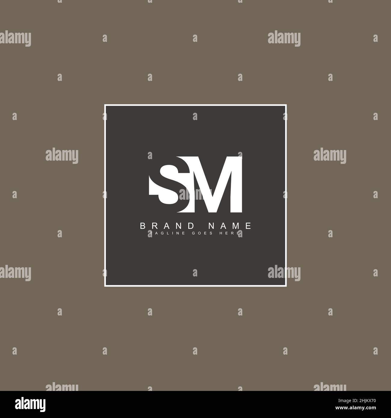 Initial Letter SM Logo - Minimal Business Logo for Alphabet S and M ...