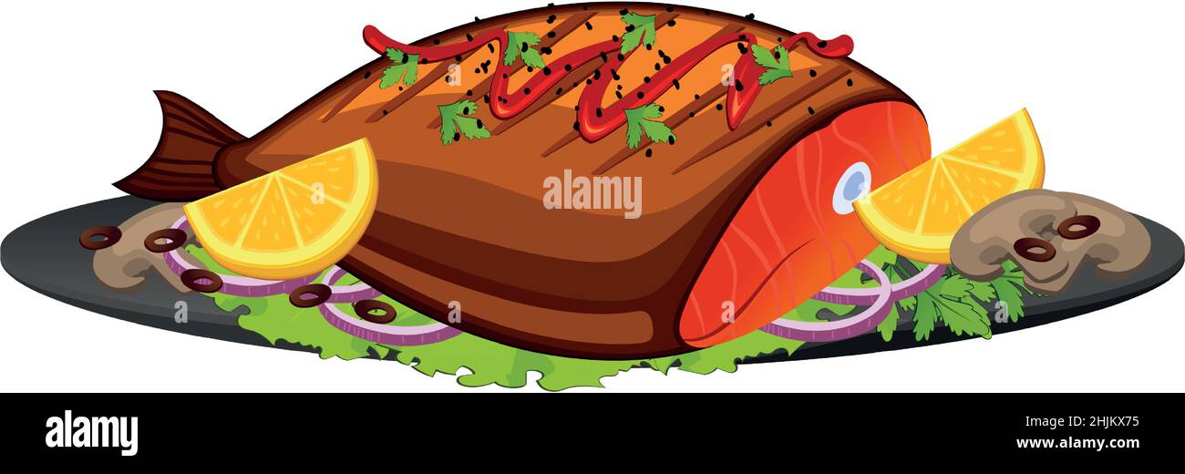 Cooked Salmon Clip Art
