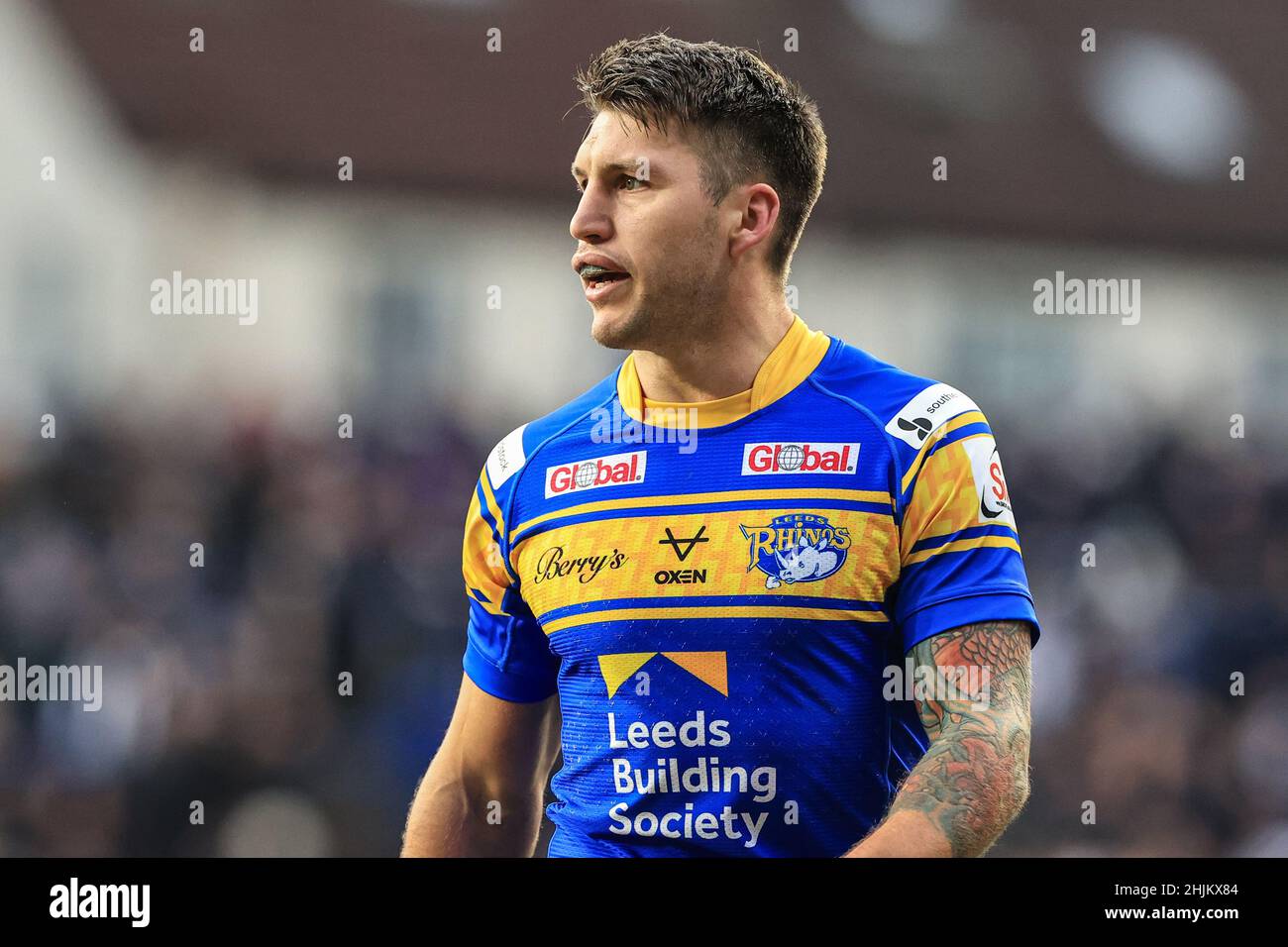 Leeds, UK. 30th Jan, 2022. Tom Briscoe of Leeds Rhinos during the game ...