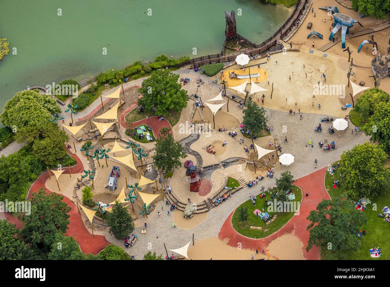 Aerial photo, Maximilianpark amusement park, Uentrop, Hamm, Ruhr area ...