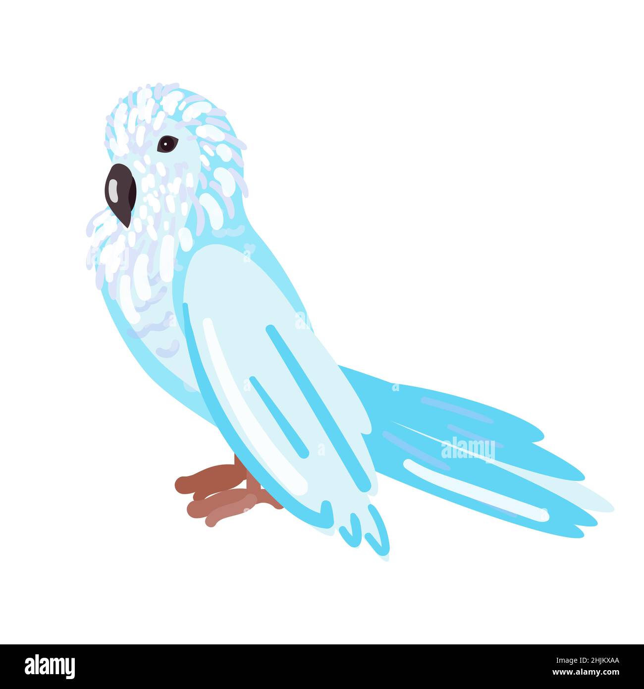 Tropical blue parrot. Cartoon style. Isolated over white background ...