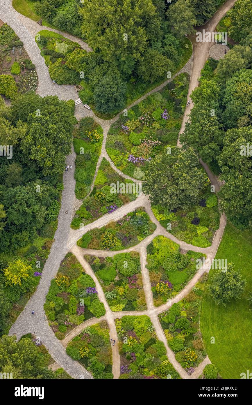Aerial photo, Maximilianpark amusement park, Rosengarten, Uentrop, Hamm, Ruhr area, North Rhine ...