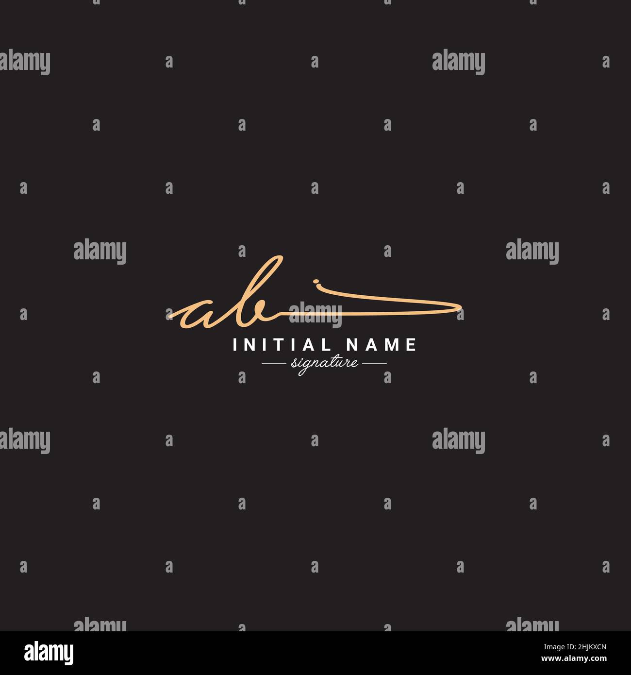 Initial Letter AB Logo - Handwritten Signature Logo - Minimal Vector ...