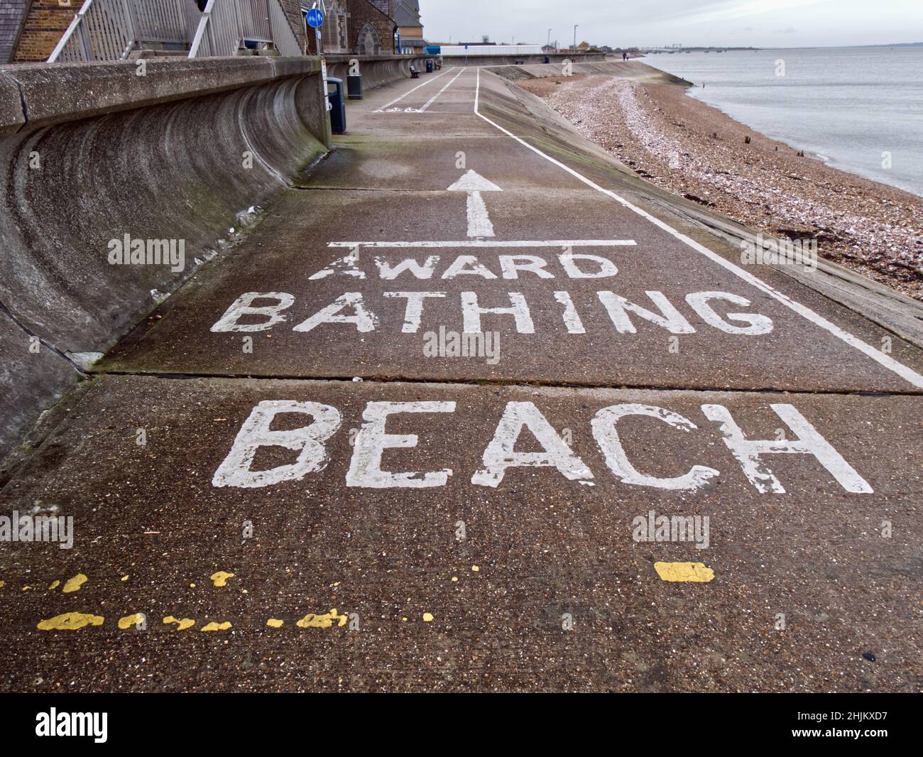 Award Winning Bathing Beach sign on the Promenade Stock Photo - Alamy