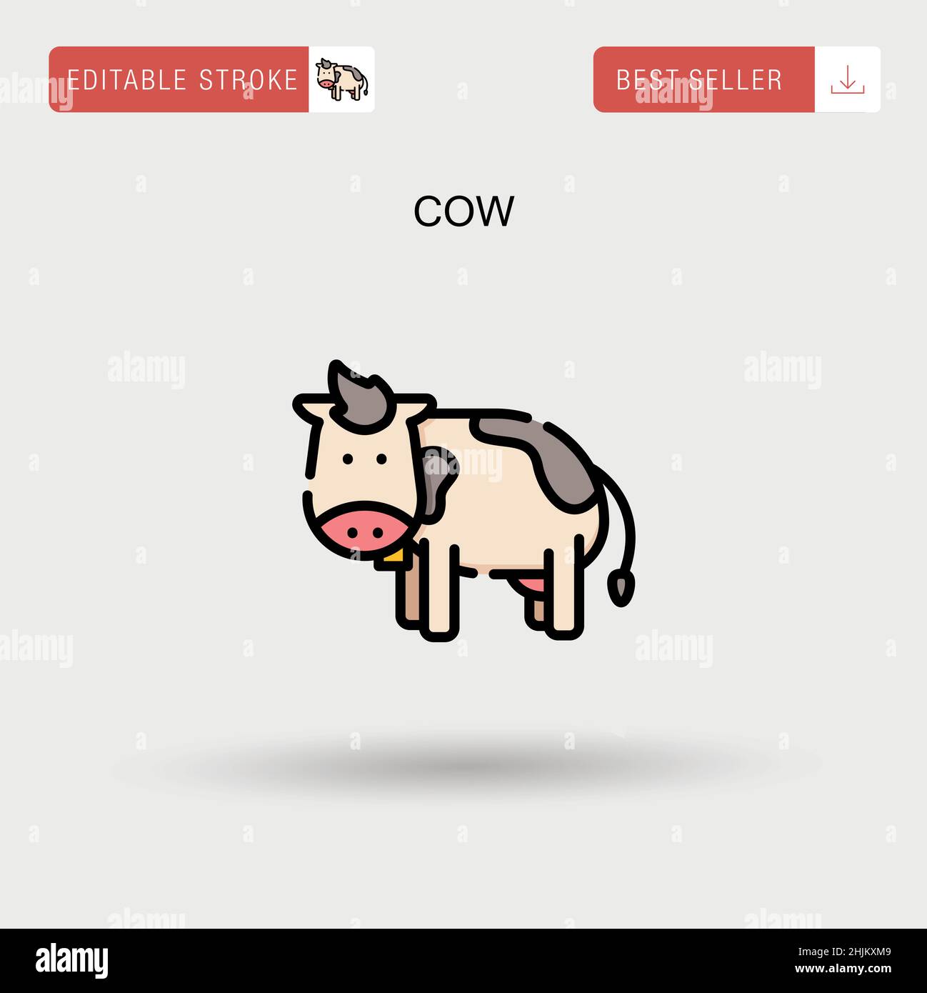 Cow Simple vector icon Stock Vector Image & Art - Alamy