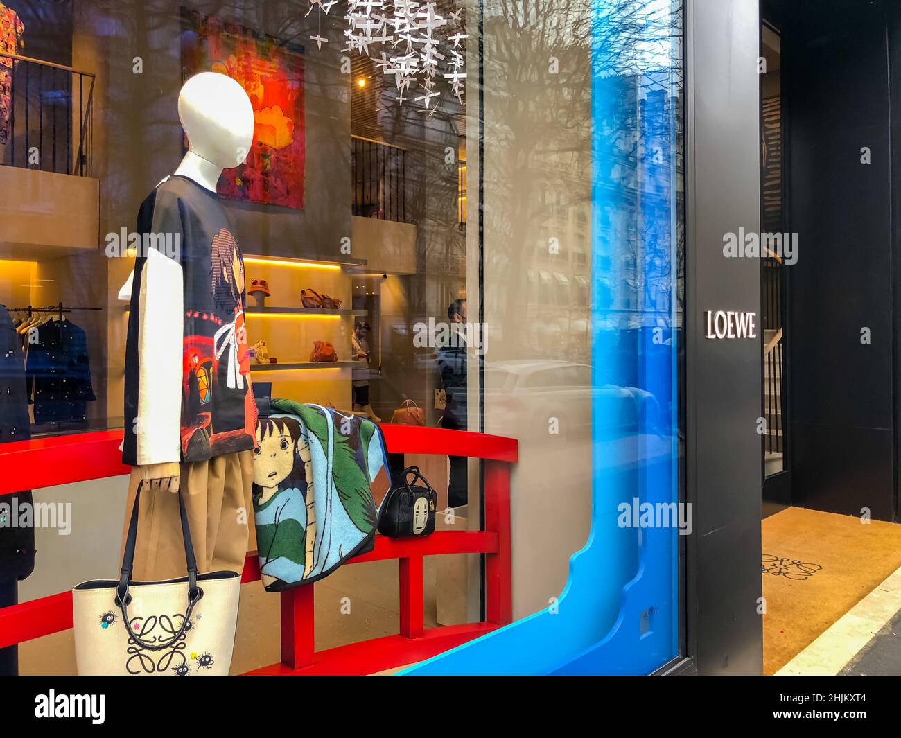 Paris, France, Luxury Fashion Shops Windows Display Mannequins, Loewe ...