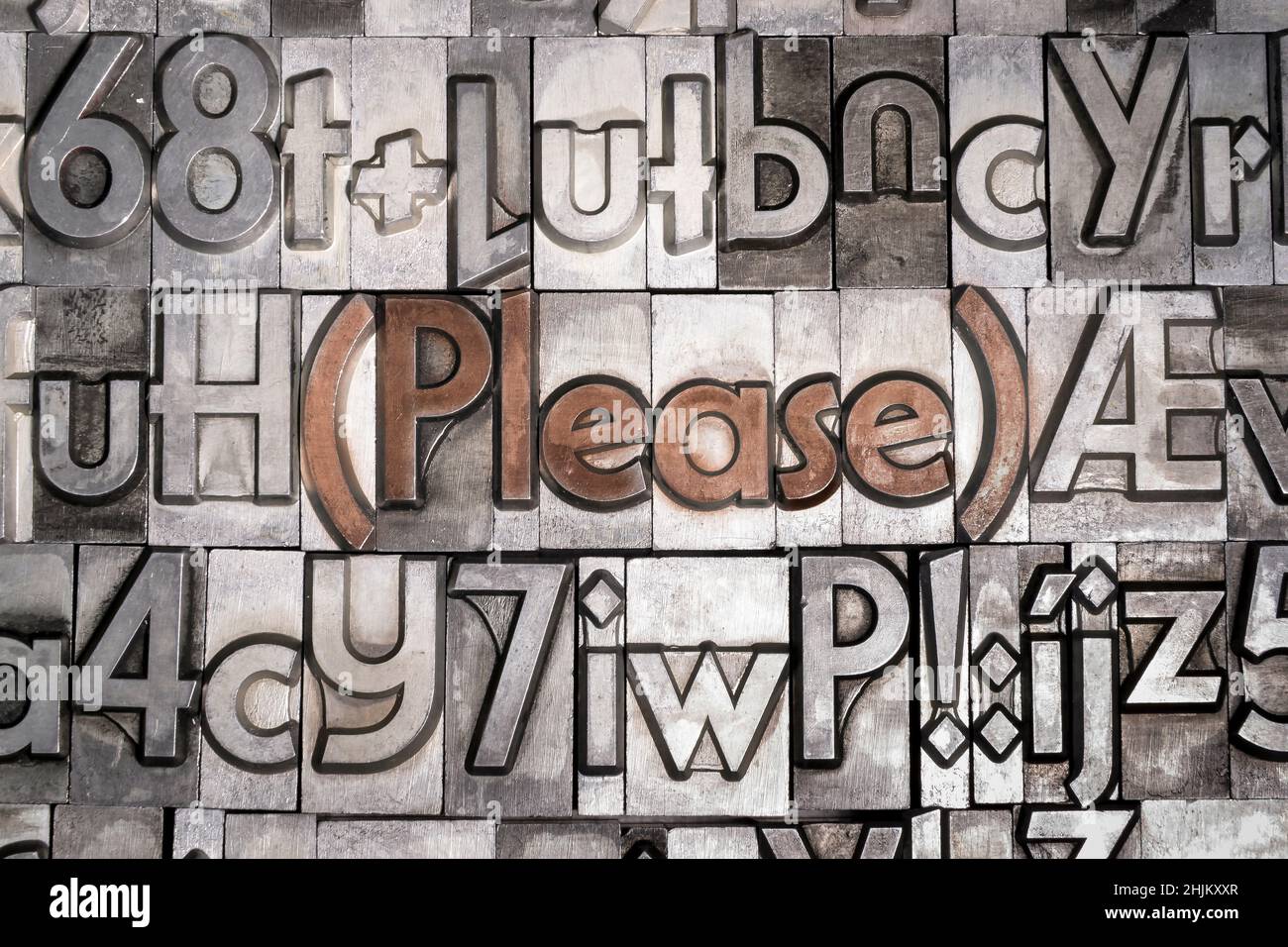 Please created with movable type printing Stock Photo - Alamy