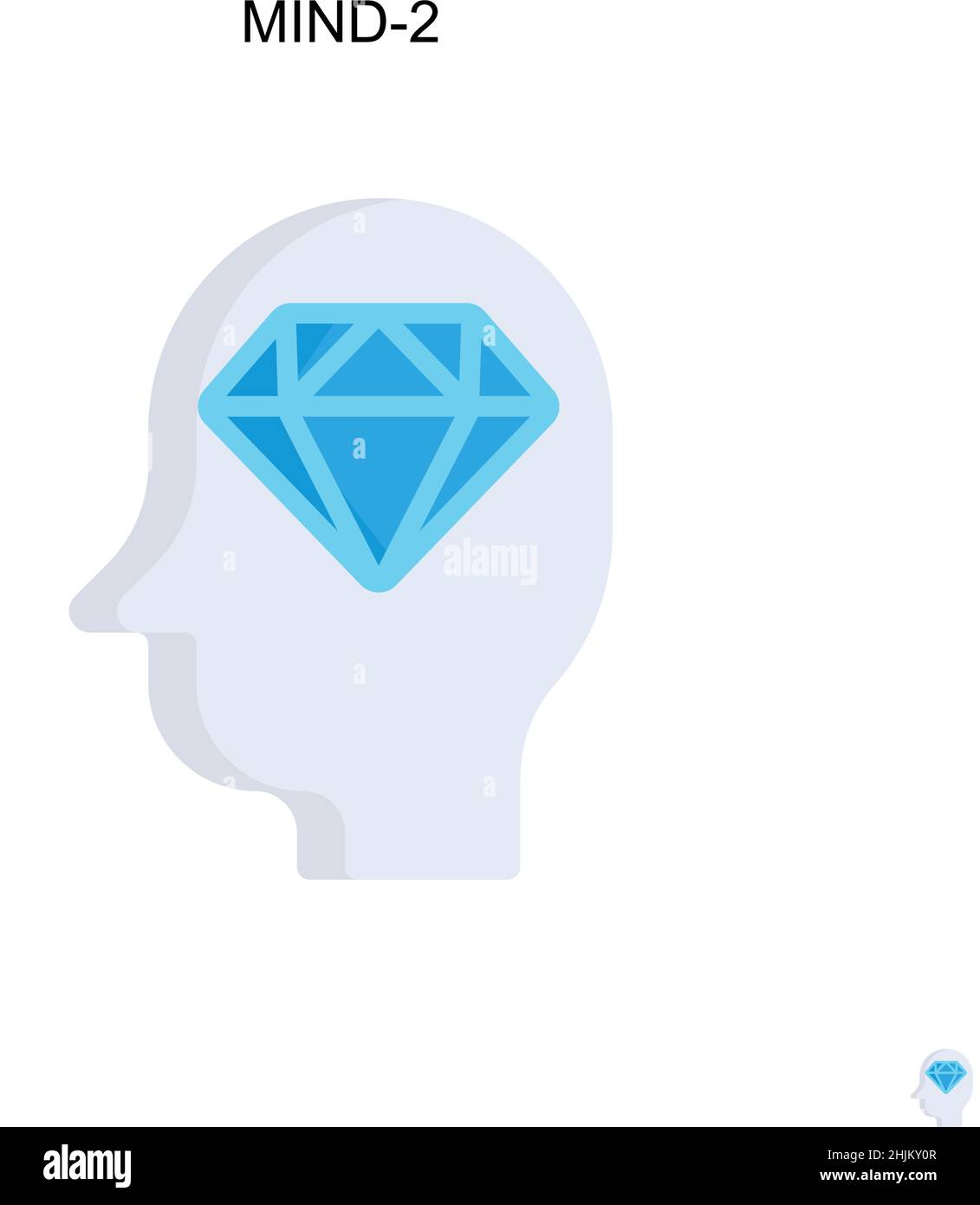 Mind-2 Simple vector icon. Illustration symbol design template for web ...