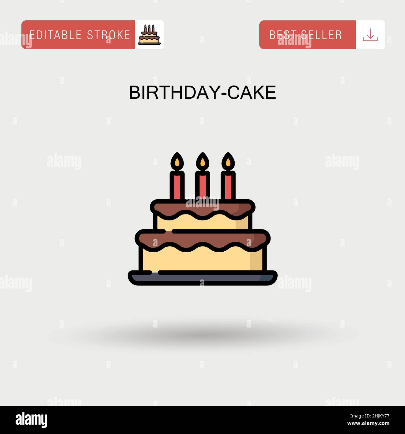 Birthday-cake Simple vector icon Stock Vector Image & Art - Alamy