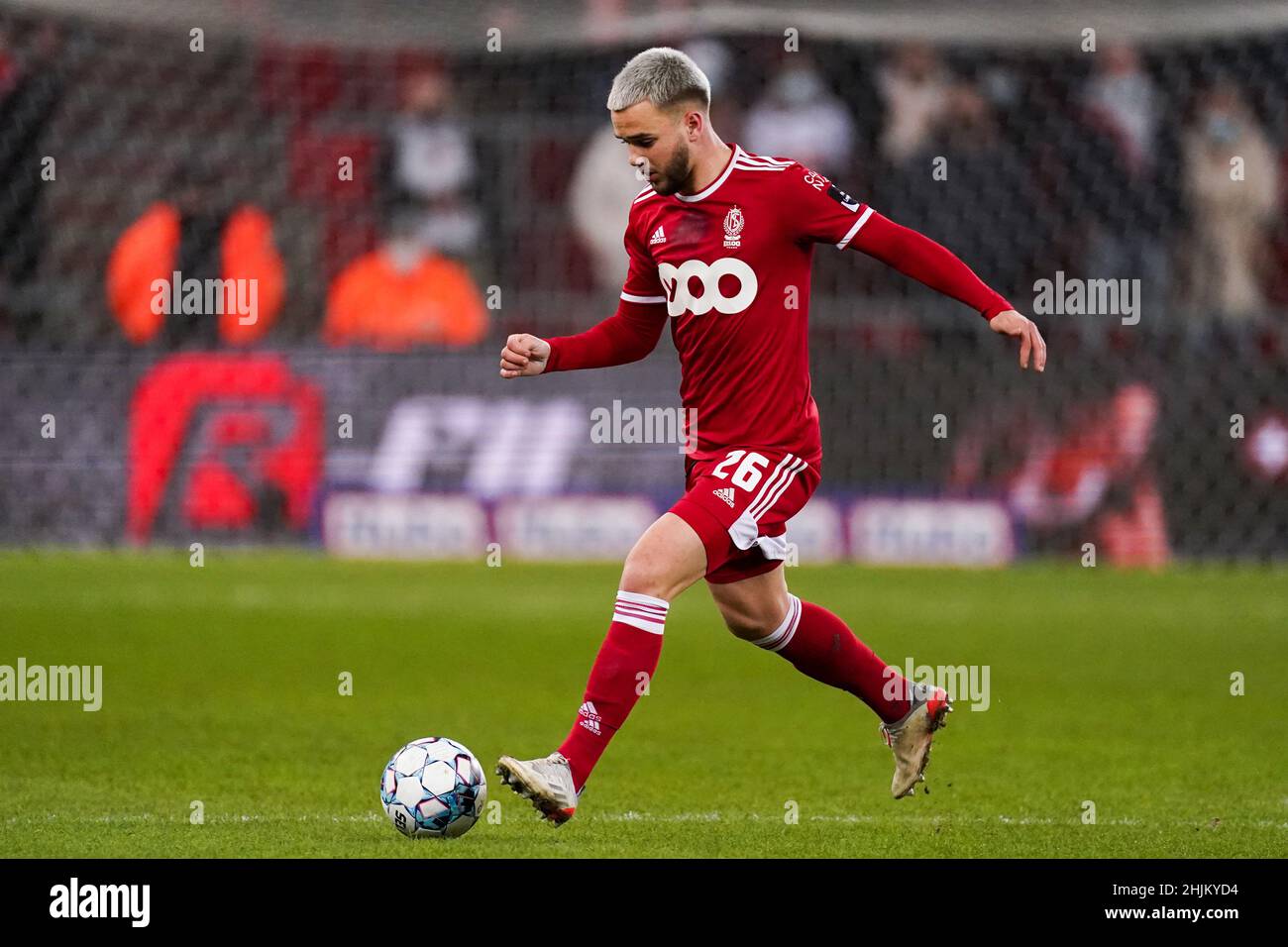 LIEGE, BELGIUM - JANUARY 30: Nicolas Raskin of Standard de Liege during ...