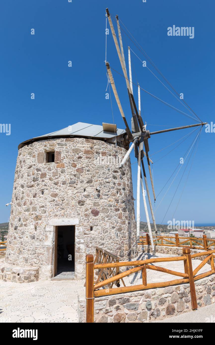 traditional Greek windmill on the island of Kos, Greece Stock Photo - Alamy