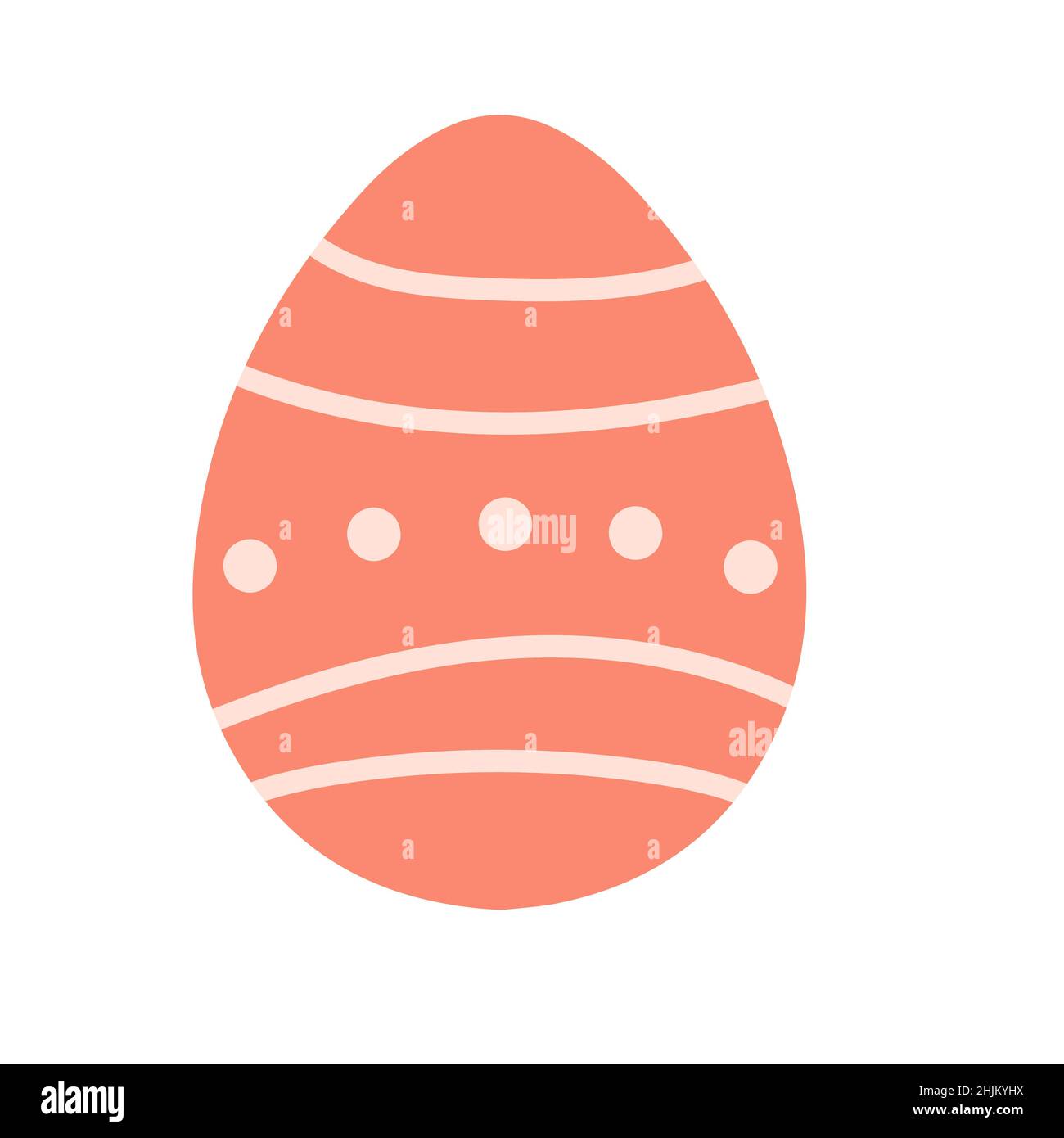 Simple Easter stylized egg in flat cartoon design - vector on white ...
