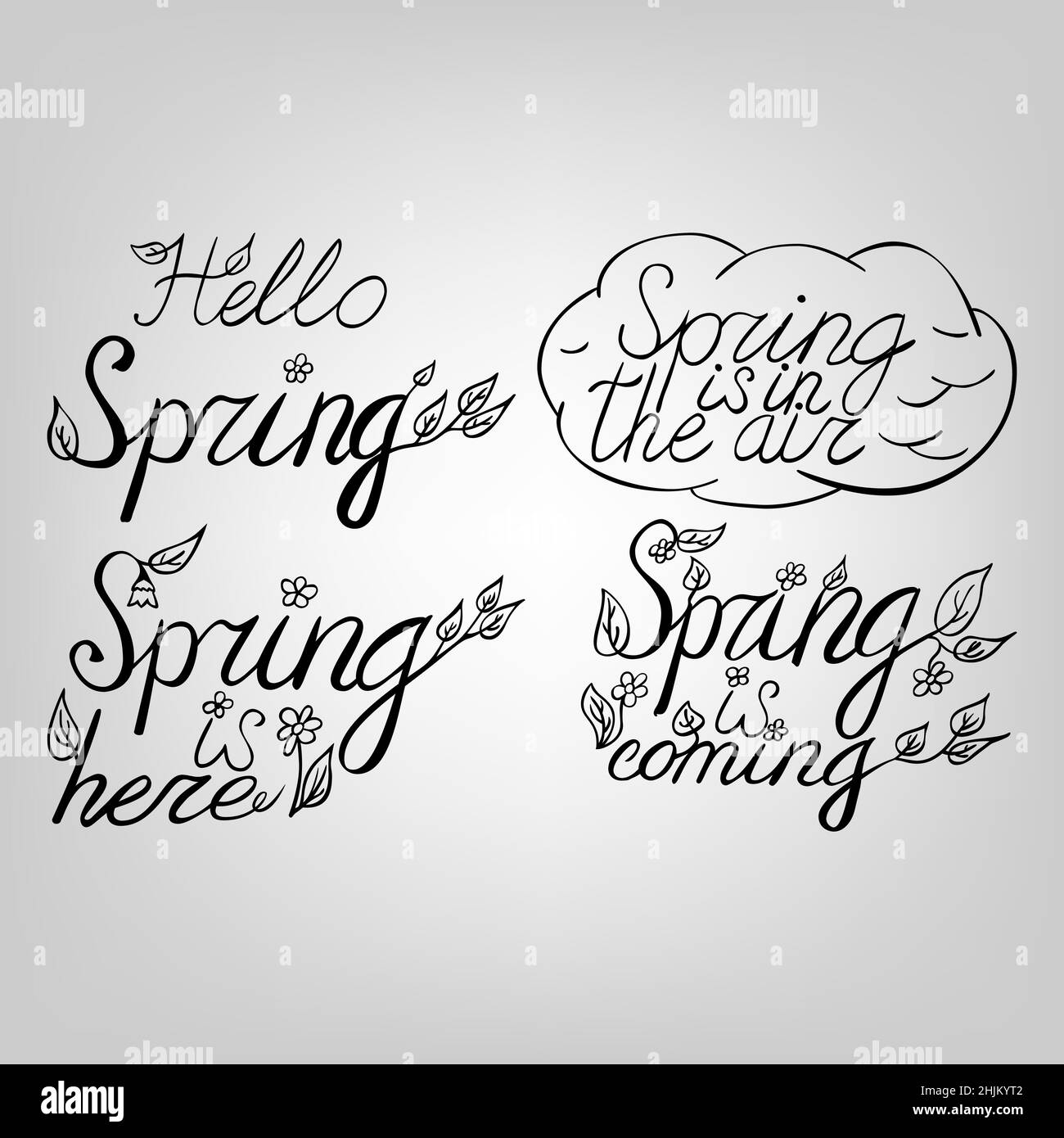 Hello april handwritten lettering Stock Vector Images - Alamy