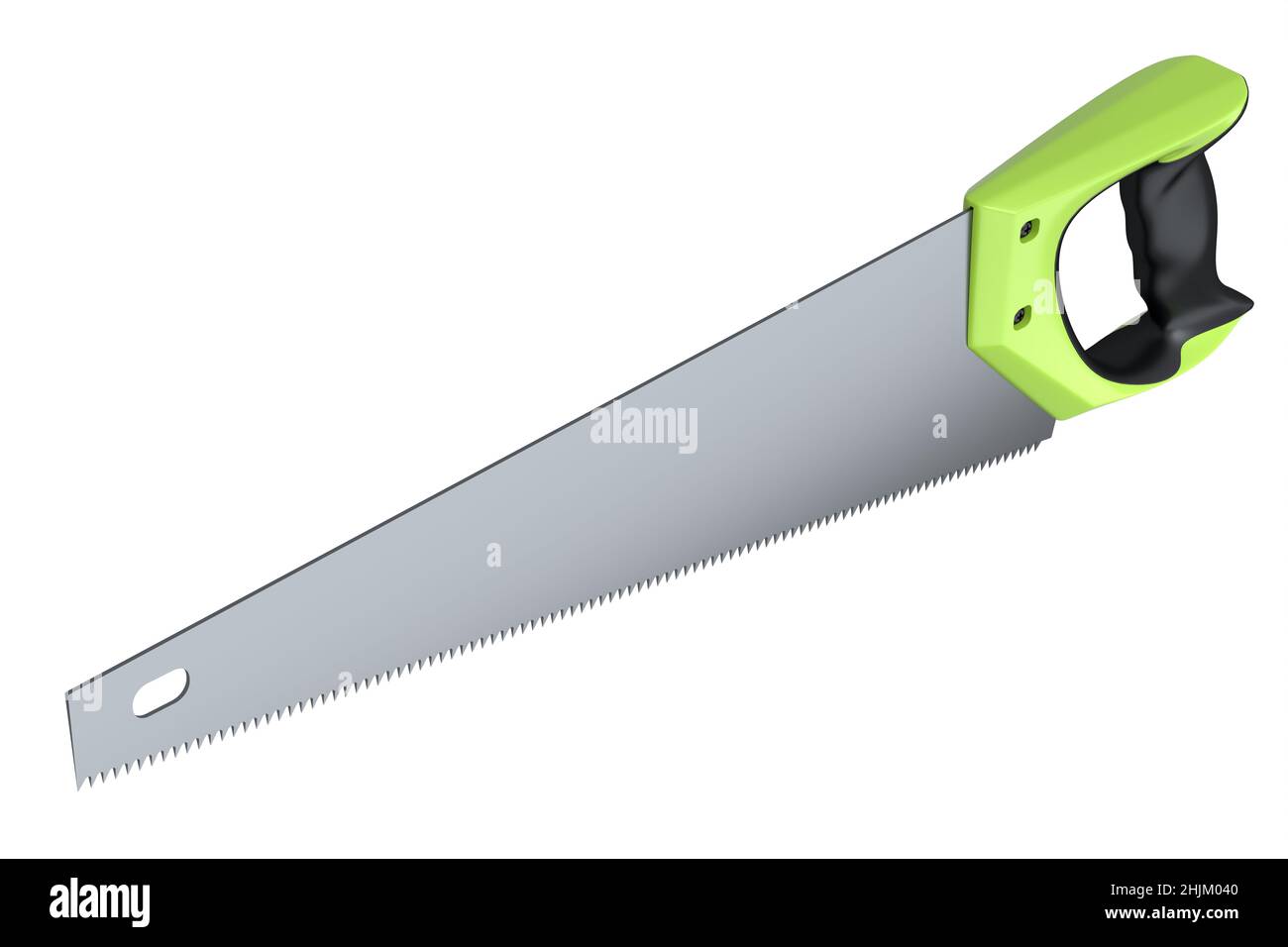 Hand saw with hardened teeth isolated on white background. 3d render ...