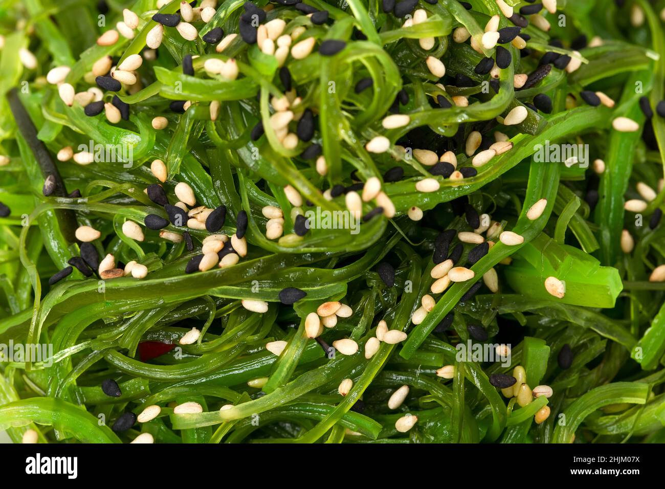 Delicious japanese seaweed salad. Macro. Can be used as a whole ...