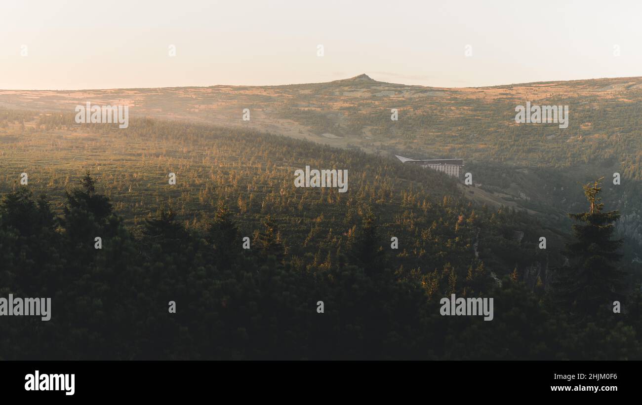 Hilly landscape at sunset hi-res stock photography and images - Alamy