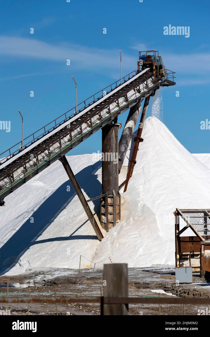 Sea salt production and storage Stock Photo - Alamy
