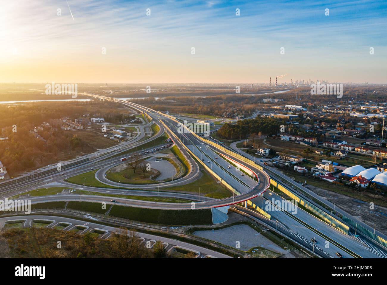 Aerial highway junction hi-res stock photography and images - Alamy