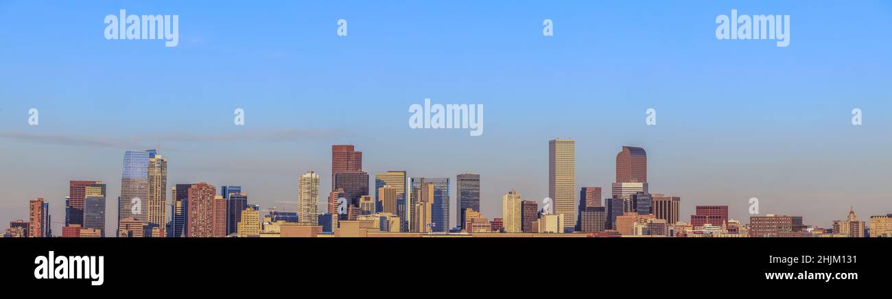 Denver Skyline Panorama. Late winter afternoon. Colorado, USA Stock ...