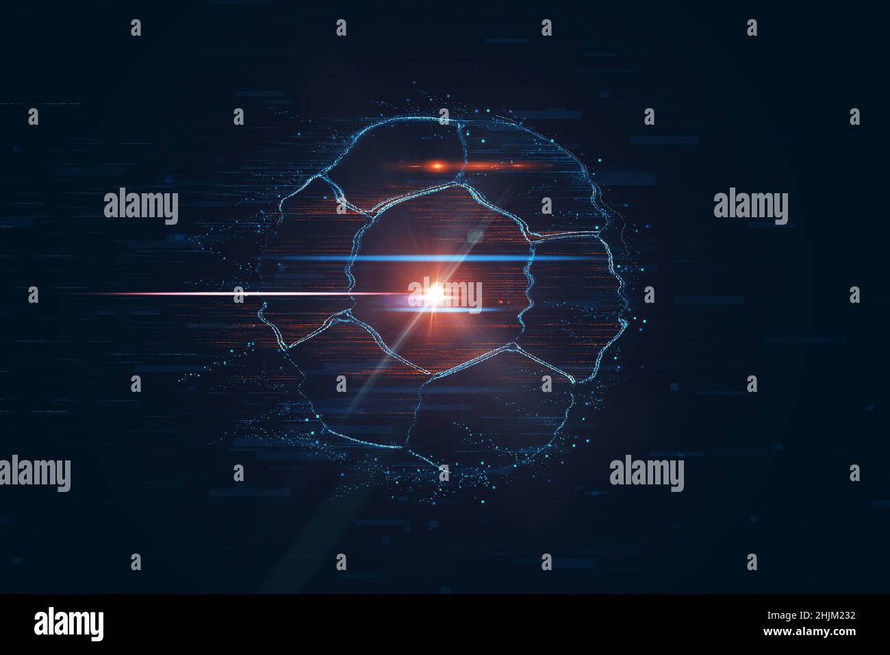 Soccer ball, abstract 2d illustration with lens flare effect Stock ...