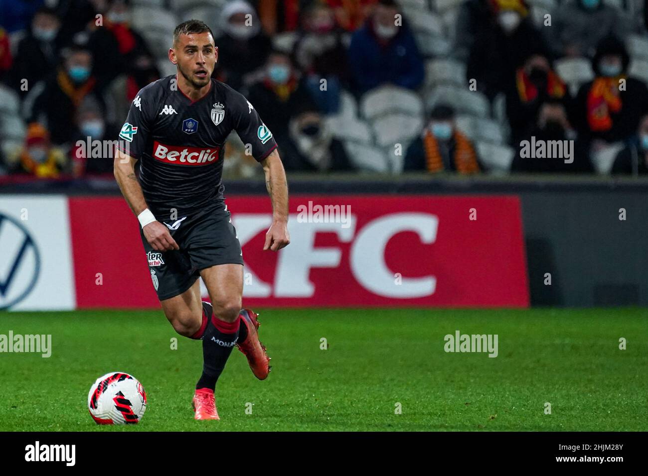 LENS, FRANCE - JANUARY 30: Ruben Aguilar of AS Monaco during the Coupe ...
