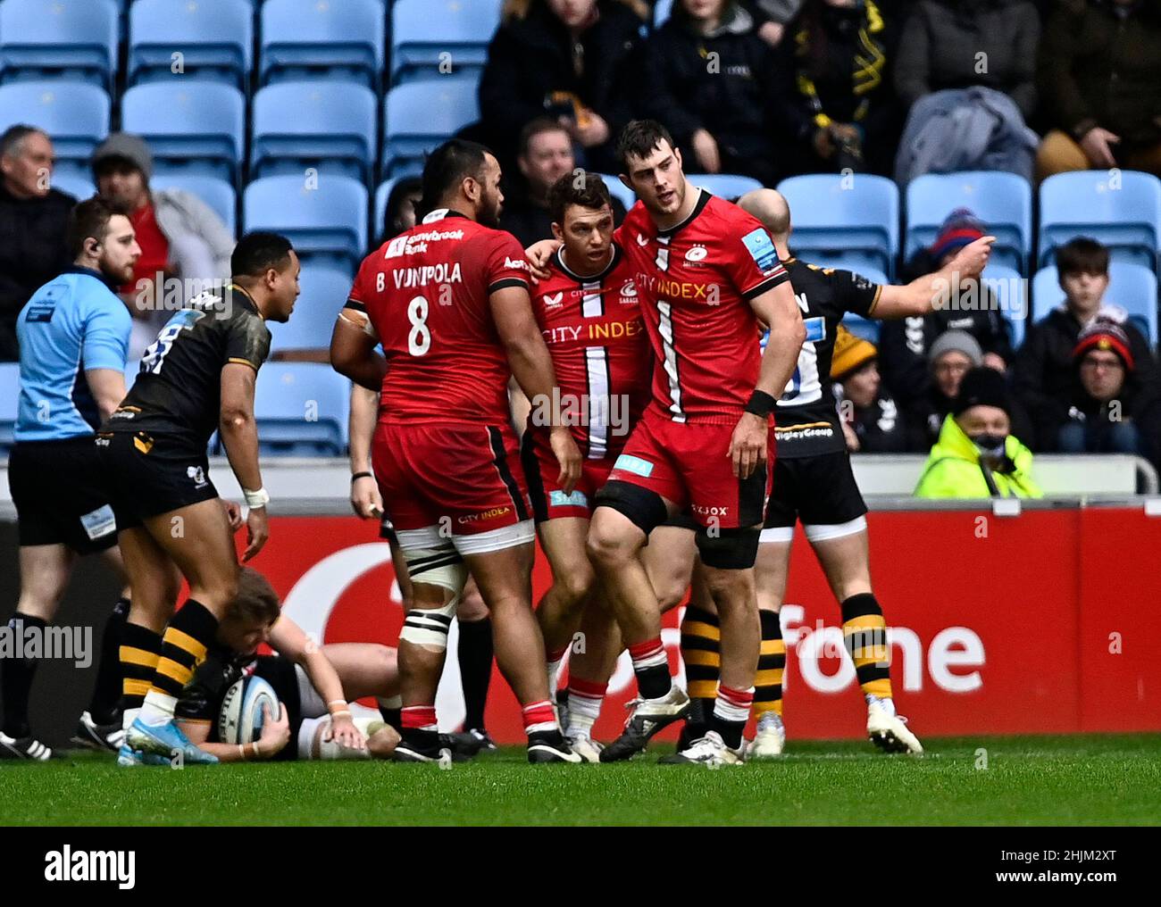 Coventry, United Kingdom. 30th Jan, 2022. Premiership Rugby. Wasps V ...