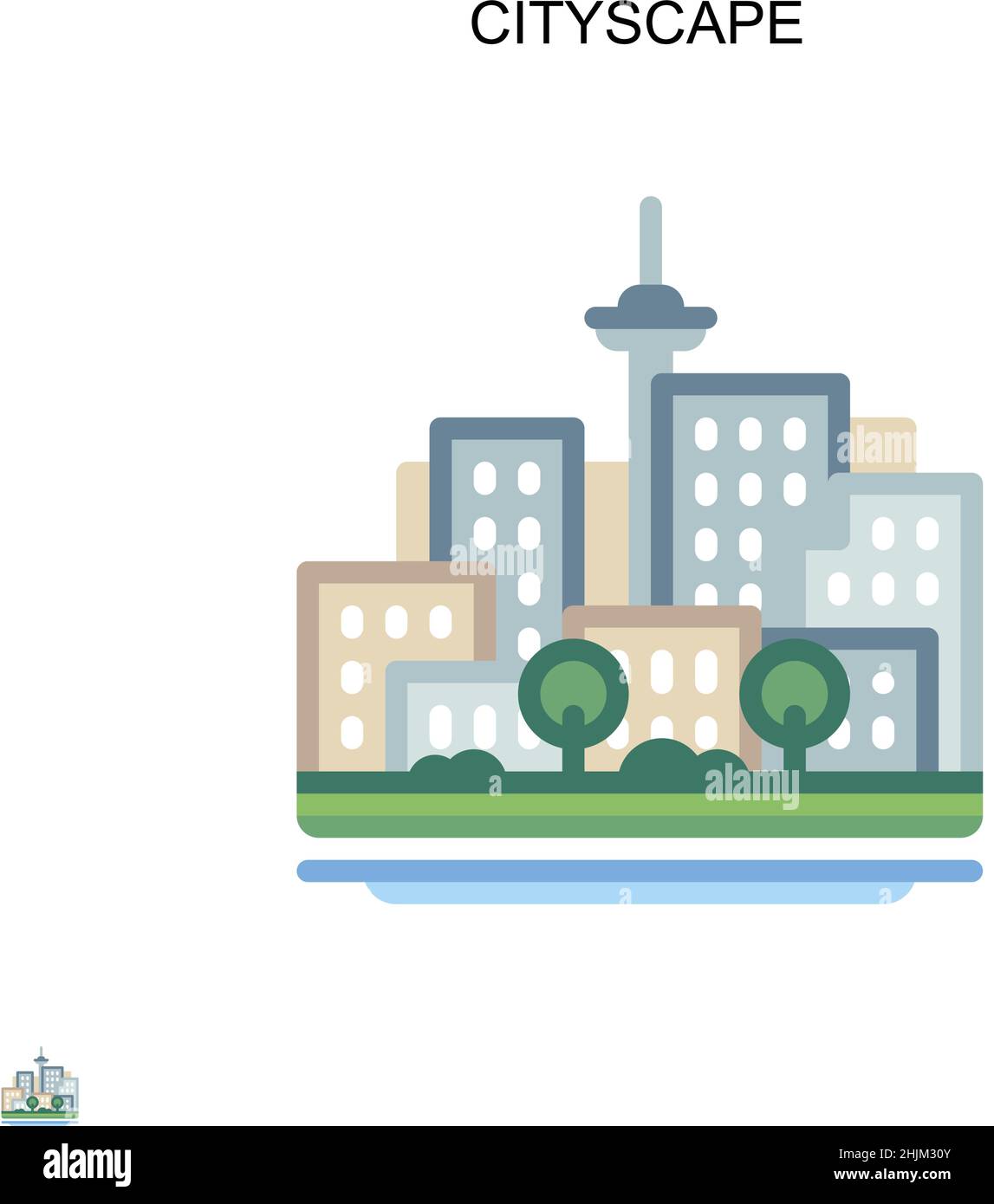 Cityscape Simple Vector Icon Illustration Symbol Design Template For Web Mobile Ui Element