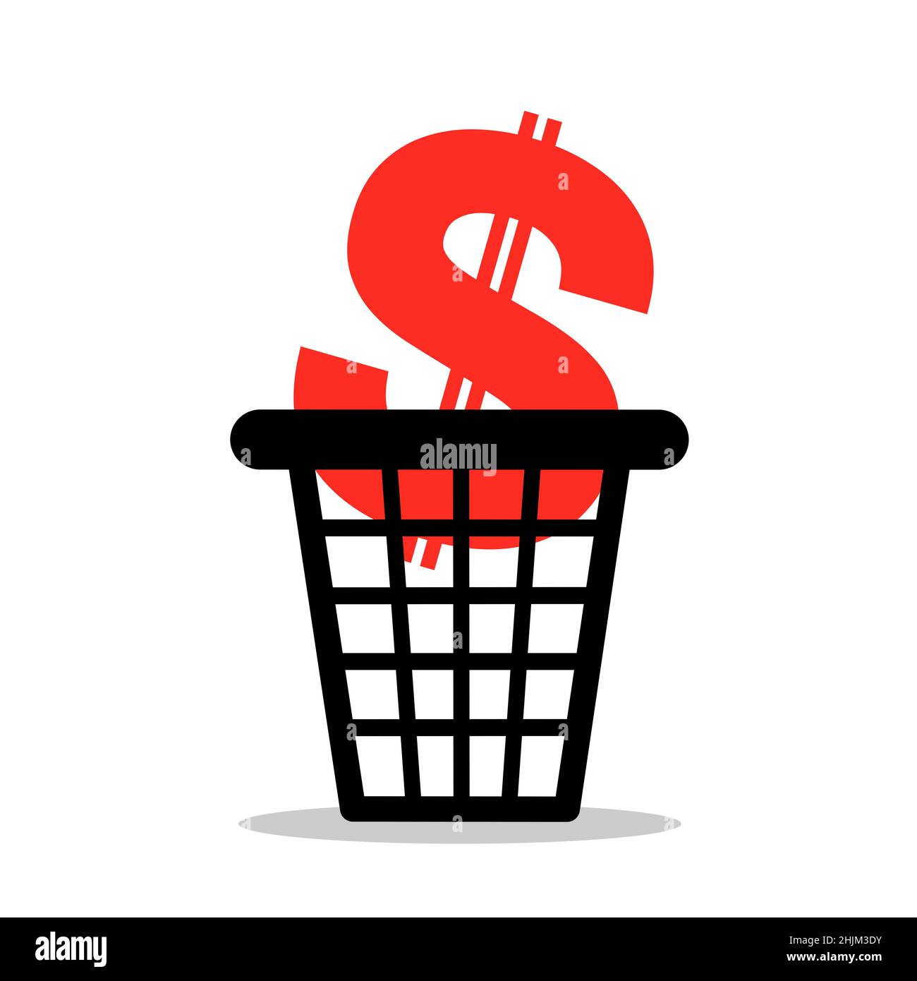 Cash is trash - US dollar and fiat currency in the dustbin and waste ...