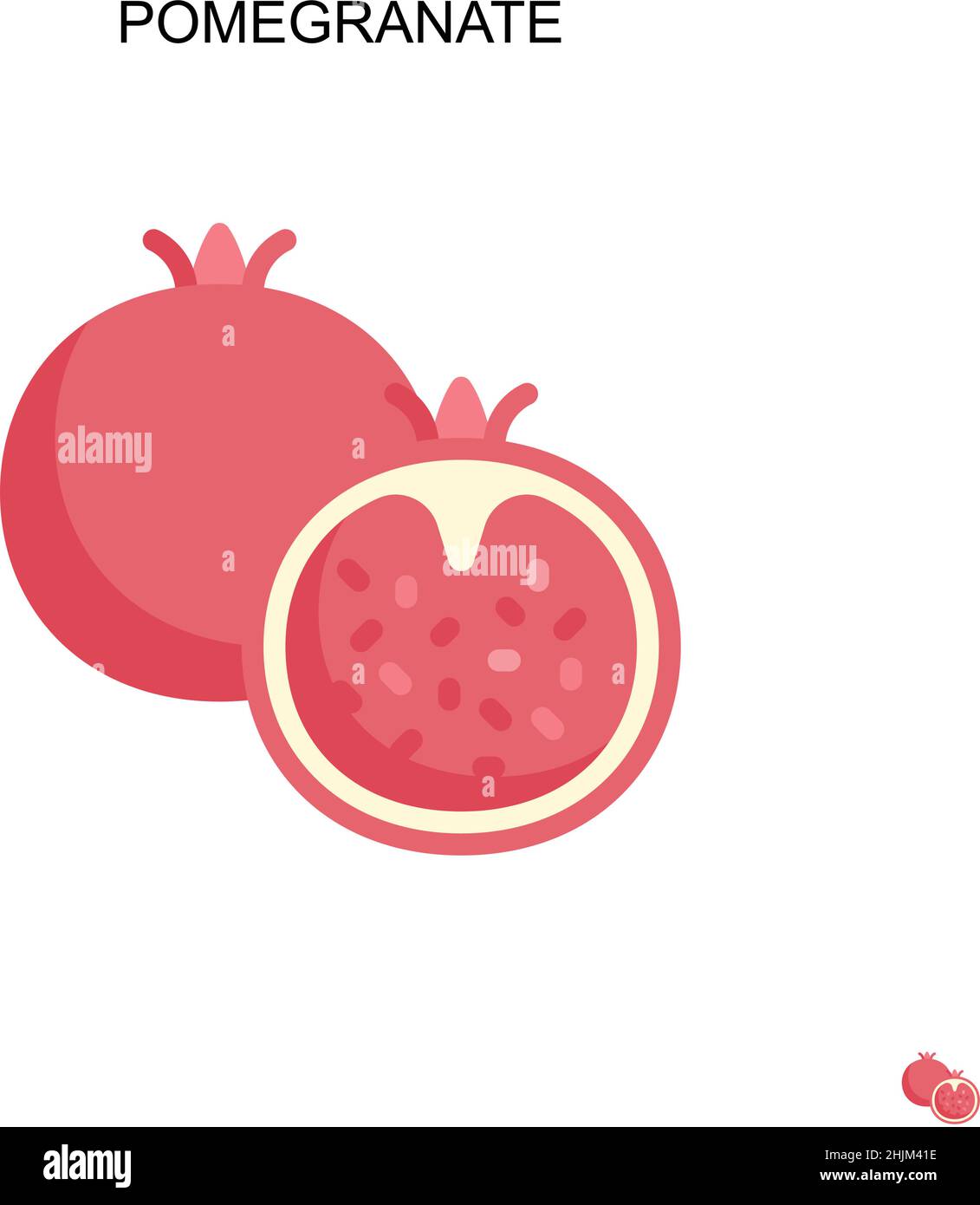 Half cut pomegranate Stock Vector Images - Alamy