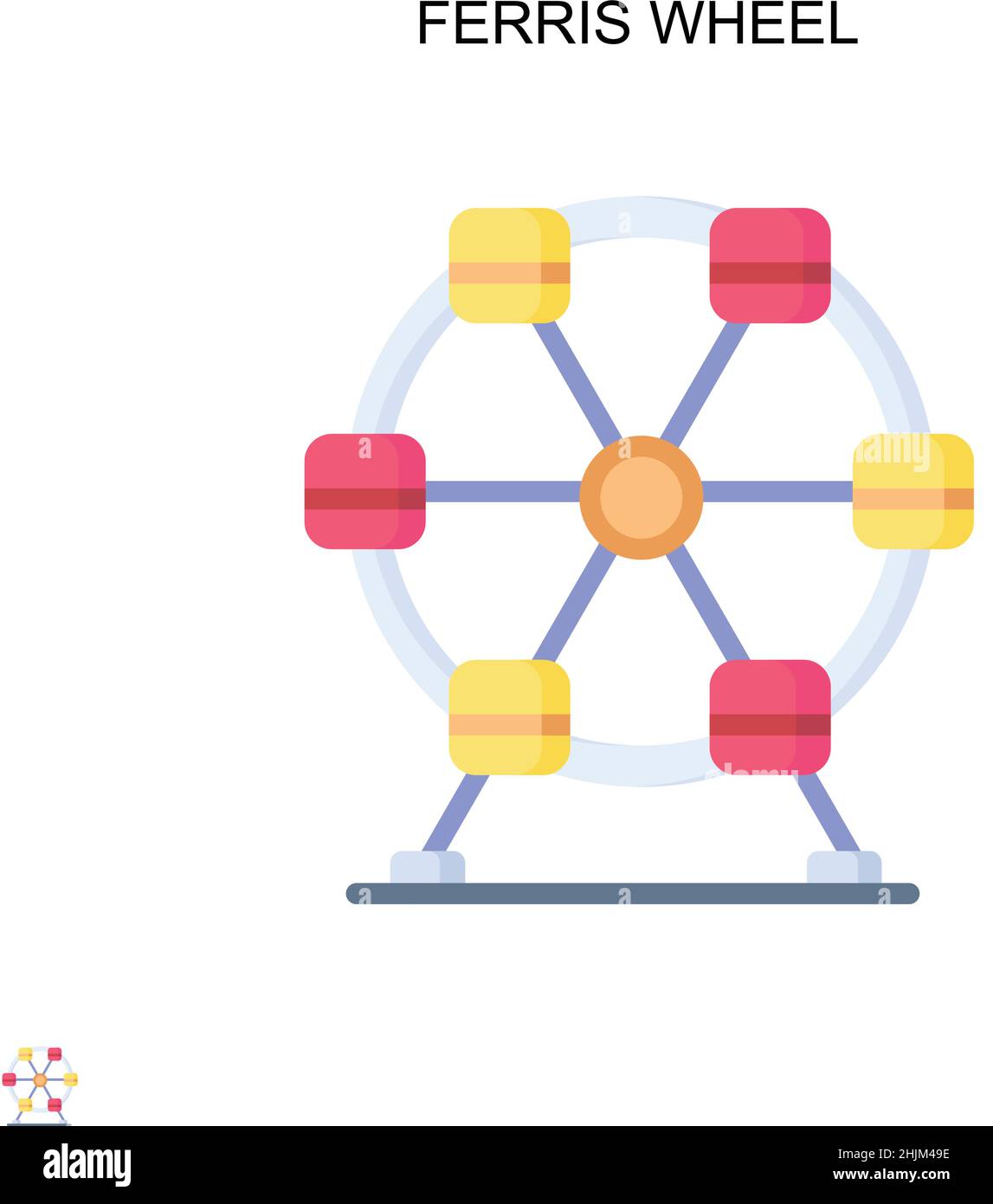 Ferris wheel Simple vector icon. Illustration symbol design template ...