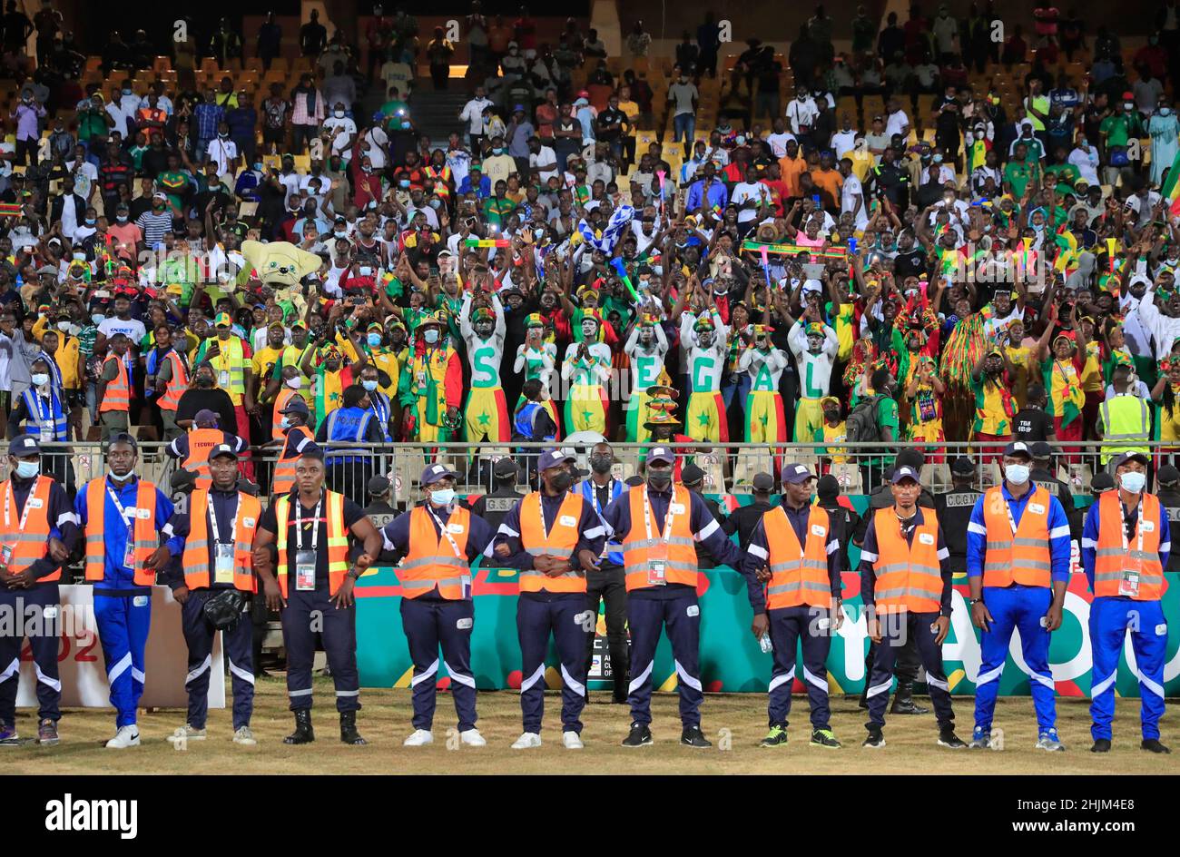 Equatorial guinea fans celebrate after hi-res stock photography and ...