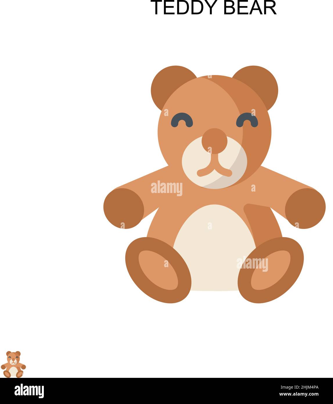 Teddy bear Simple vector icon. Illustration symbol design template for ...