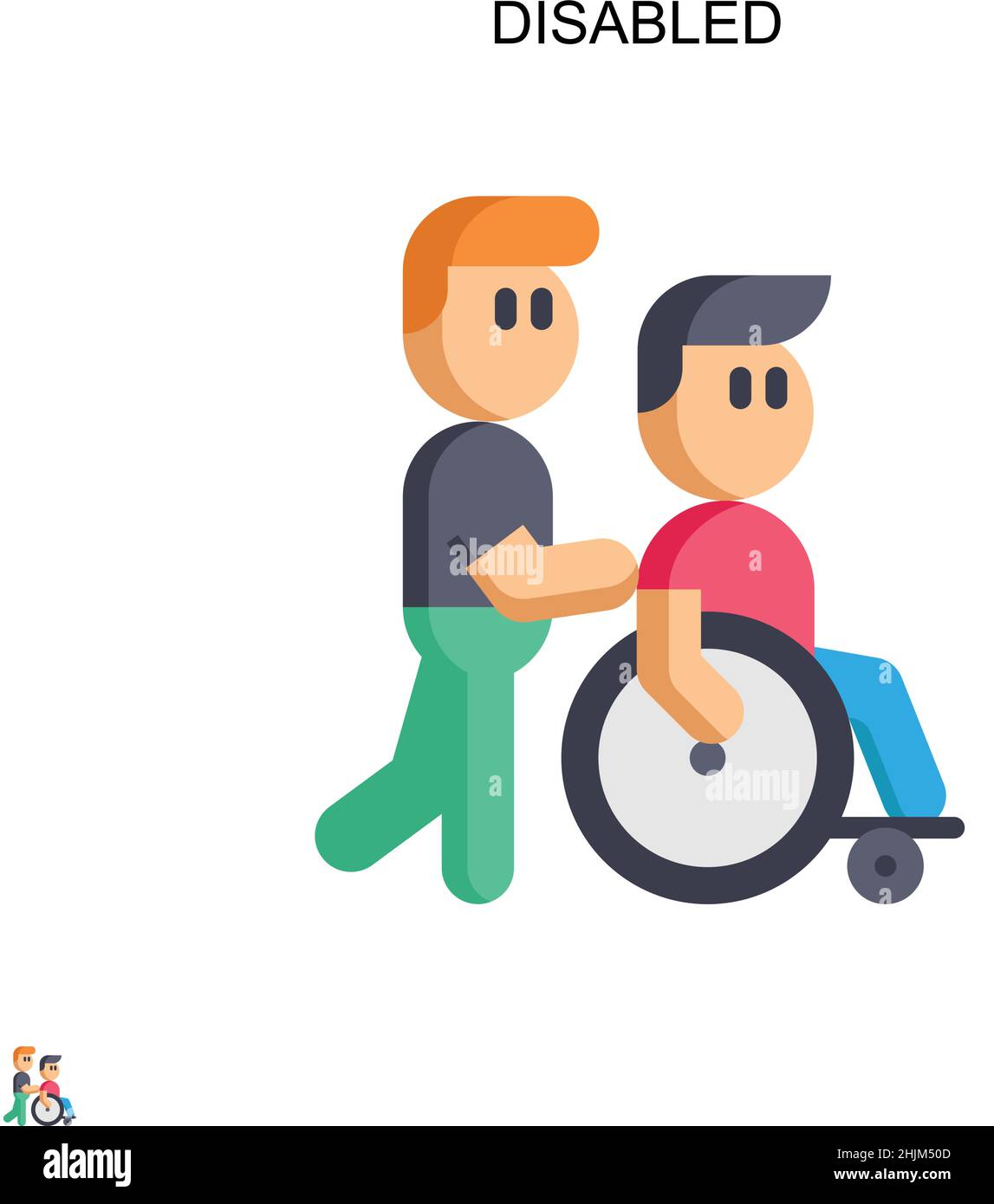 Disabled Simple vector icon. Illustration symbol design template for ...