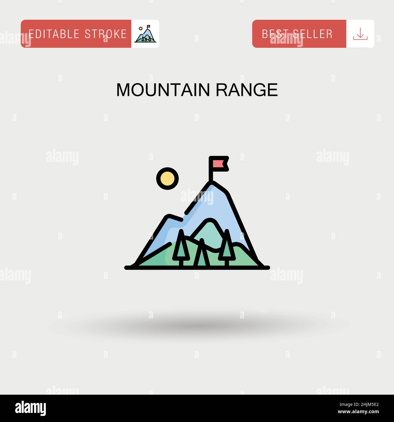 Mountain range Simple vector icon Stock Vector Image & Art - Alamy