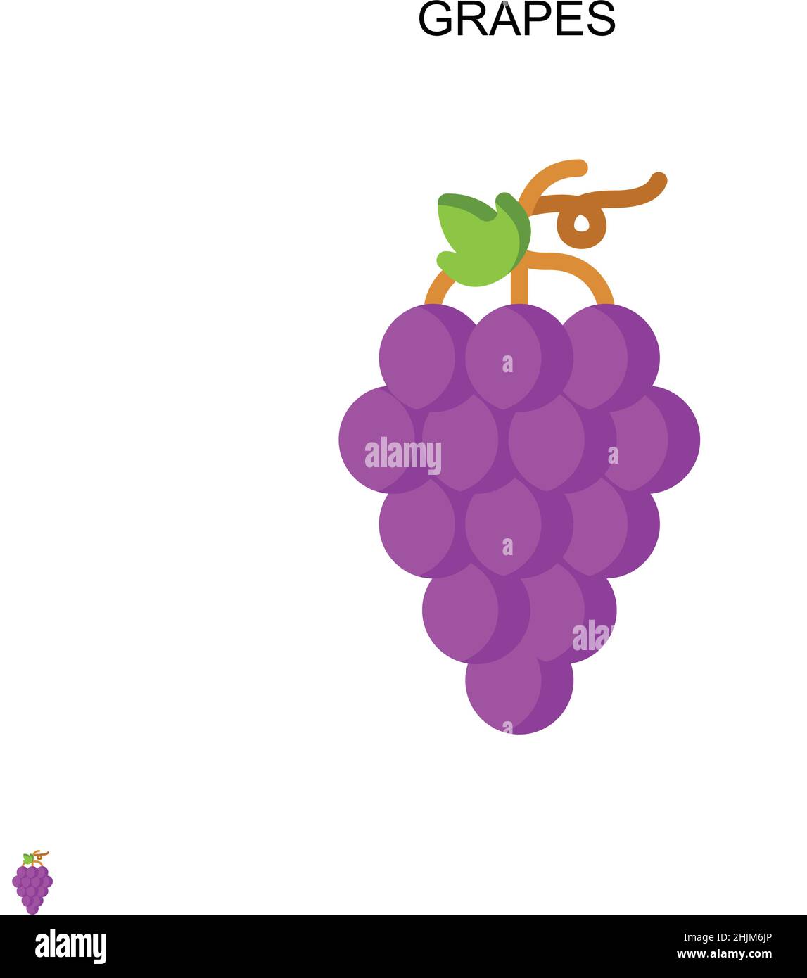 Grapes Simple vector icon. Illustration symbol design template for web ...