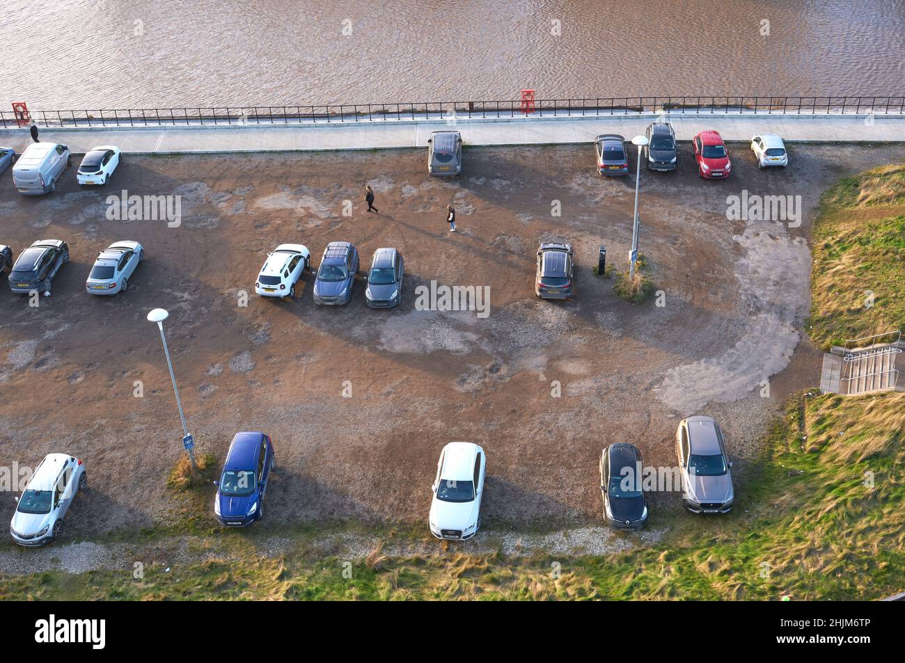 Aerial view of a car park Stock Photo - Alamy