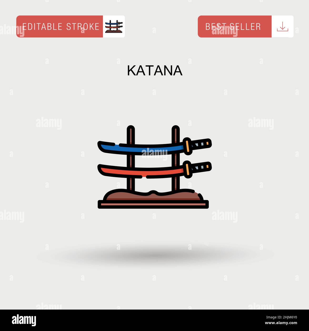 Katana Simple vector icon Stock Vector Image & Art - Alamy