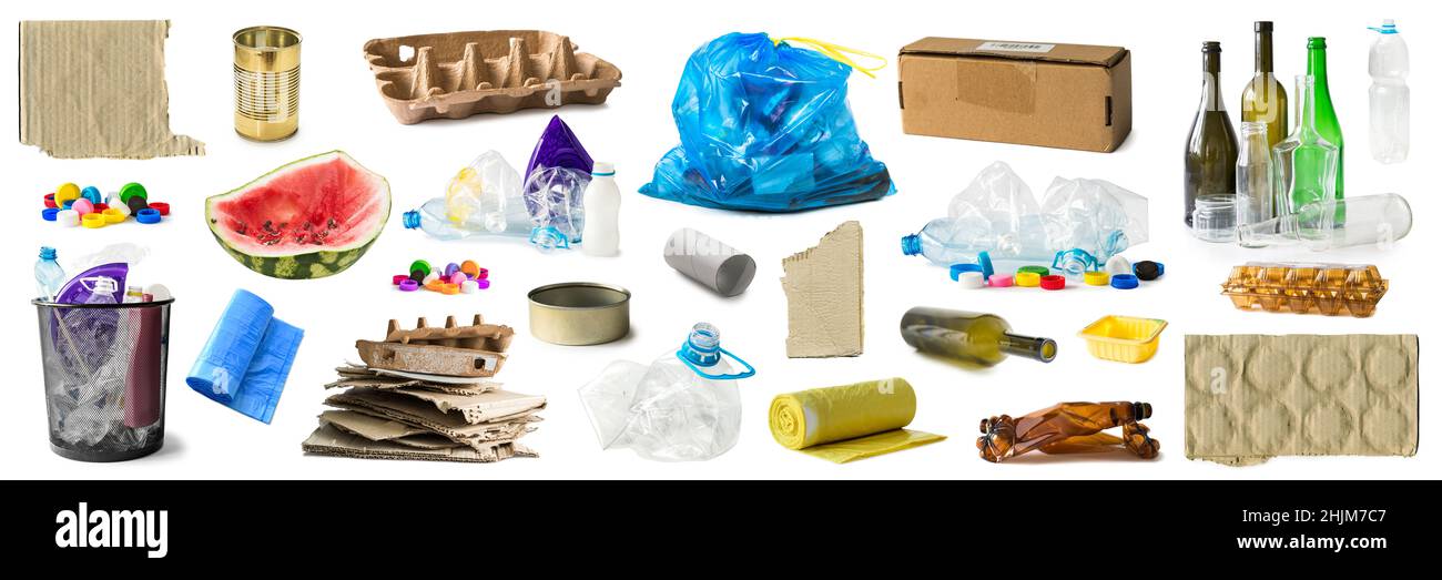 Sorted garbage collage Stock Photo - Alamy