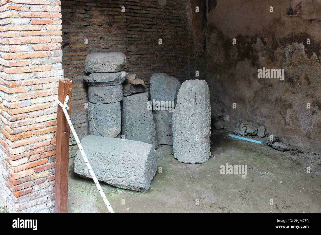 Architectural details of the famous town of Herculaneum which was ...